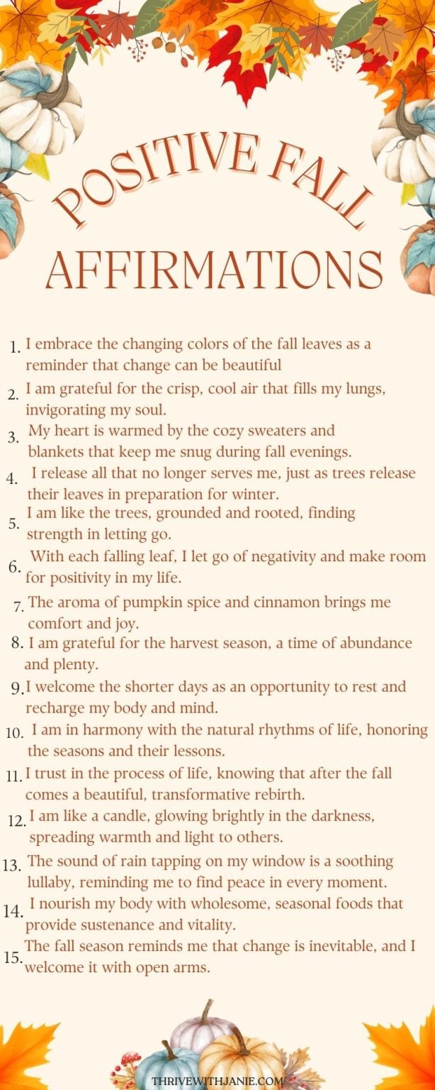 50 Powerful Positive Fall Affirmations To Reflect And Reset - Thrive ...