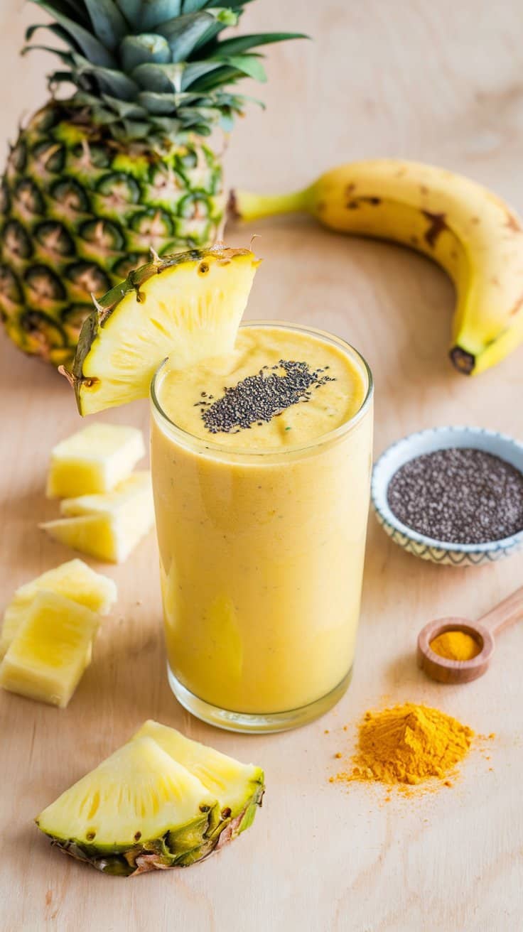 The Best Antiinflammatory Tropical Pineapple Turmeric Smoothie - Thrive ...
