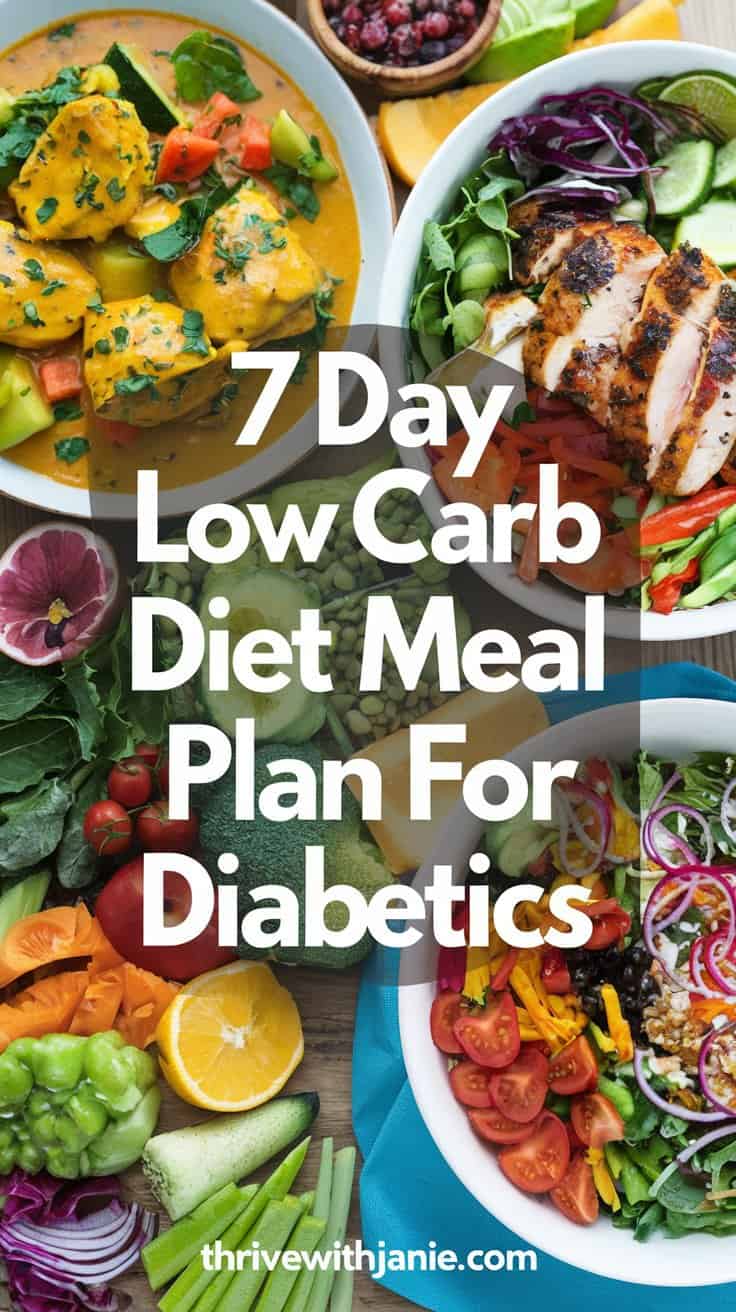 Easy 7 Day Low Carb Diet Meal Plan For Diabetics - Thrive With Janie