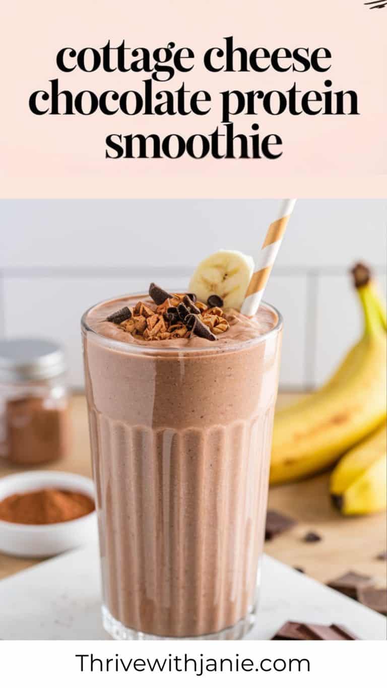 Easy Decadent Cottage Cheese Chocolate Protein Smoothie - Thrive With Janie