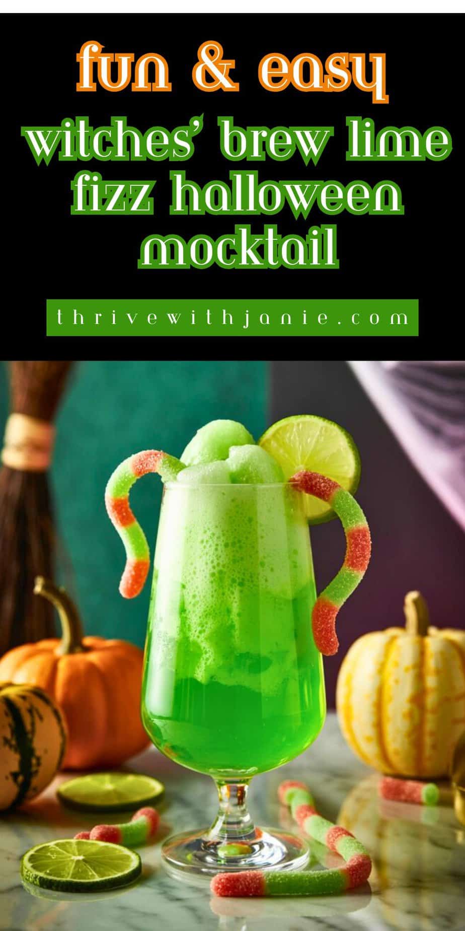 Easy Lime Fizz Witches Brew Mocktail (Spooky Halloween Mocktail ...